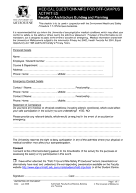 Fillable Online abp unimelb edu RISK ASSESSMENT FORM - Faculty of ...