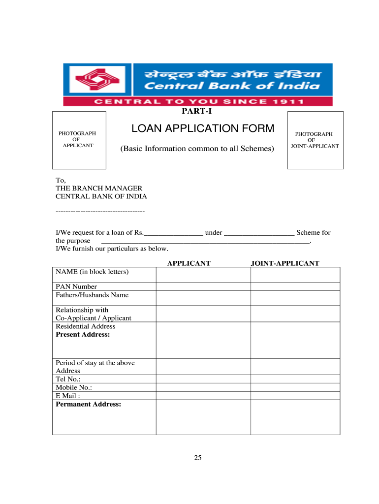 India Central Bank Loan Application Form Fill And Sign Printable India Central Bank Loan Application Form Fill And Sign Printable