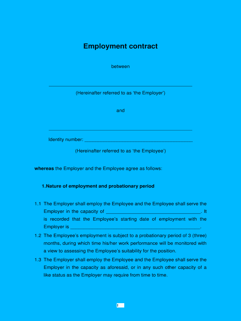 Fillable Online staffms co Basic Conditions Employment Contract - Staff ...