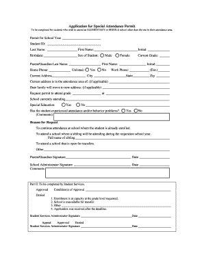 Fillable Online socshelp fes Application for Special Attendance Permit - Foundation for ... Fax ...