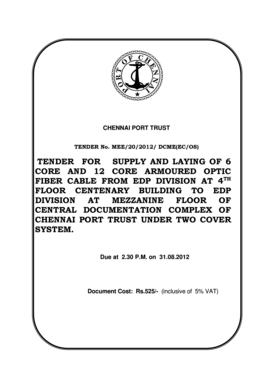 Fillable Online TENDER FOR SUPPLY AND LAYING OF 6 CORE bb - Port of ...