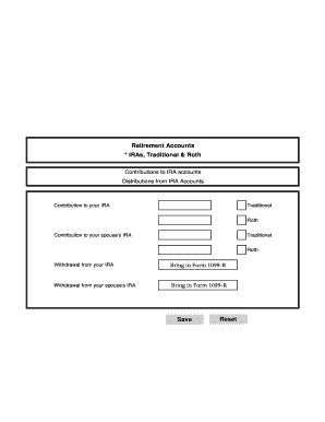 Fillable Online Retirement Accounts * IRAs, Traditional & Roth Bring in ...