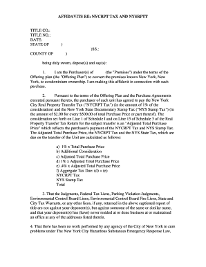 Fillable Online BAffidavitsb for NYCRPT and TP-584 Fax Email Print ...