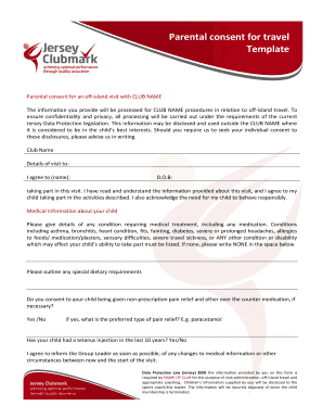 Fillable Online Download Jersey Clubmark parental travel consent form ...
