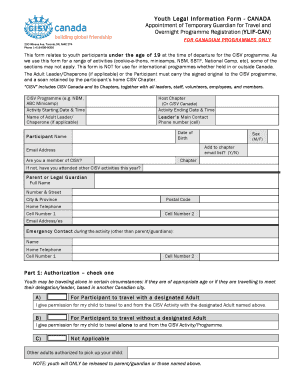 Fillable Online Overnight Camp Registration Form - CISV Victoria Fax ...