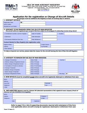 Fillable Online gov Application for De-registration or Change of ...