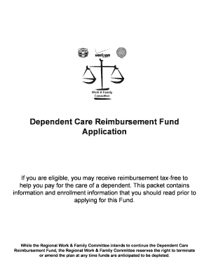 Fillable Online Dependent Care Reimbursement Fund Application - cwa ...