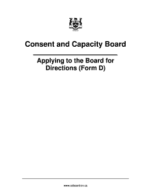 Fillable Online ccboard on Form D - Consent and Capacity Board ...