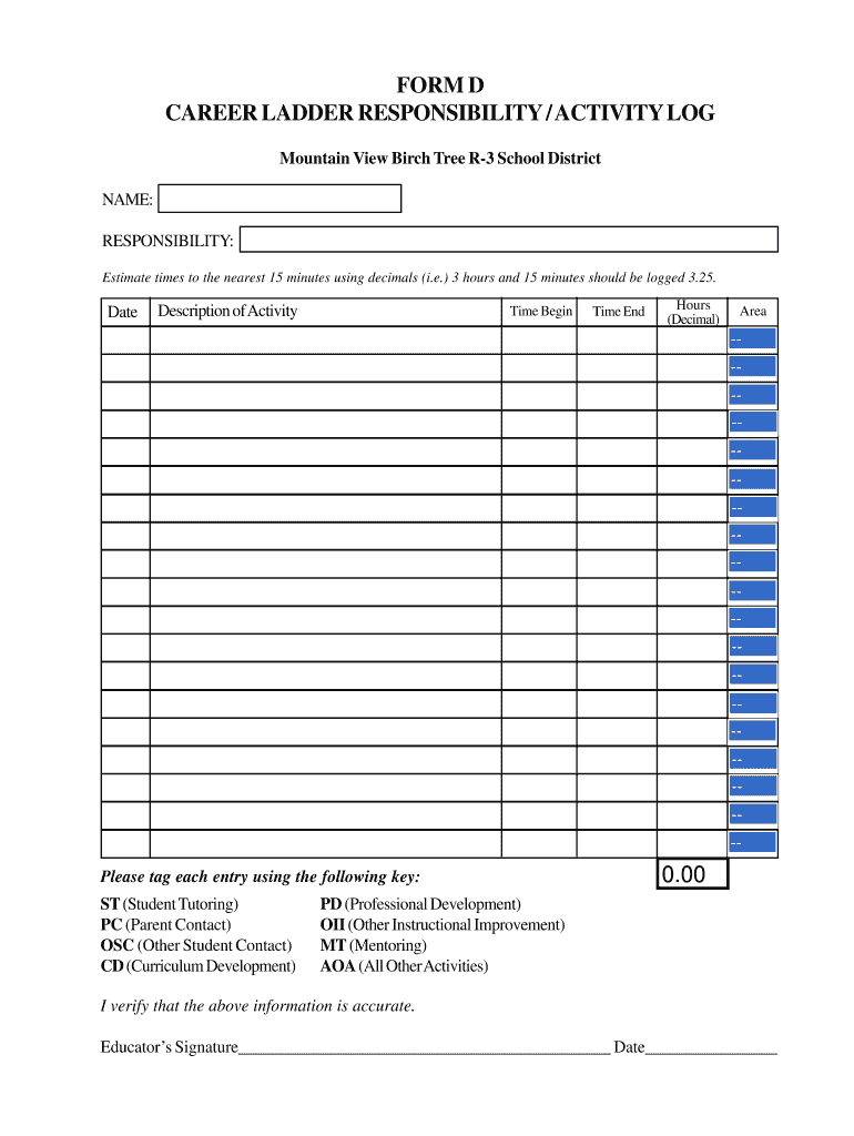 Fillable Online mvbt k12 mo Form D - mvbt school district - mvbt k12 mo ...