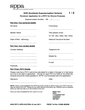 Fillable Online NHS (Scotland) Superannuation Scheme Fax Email Print ...