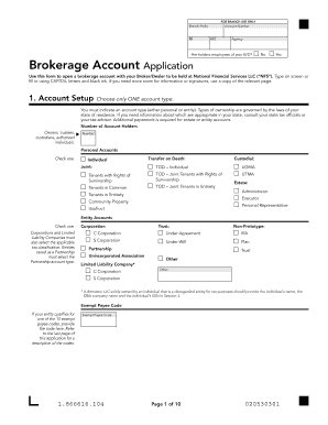 Fillable Online Brokerage Account Application - Nancy Barron ...