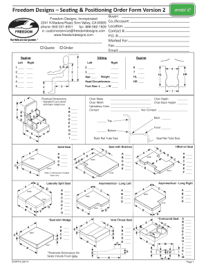 Fillable Online Seating and Positioning Order Form Version 2 - Freedom ...