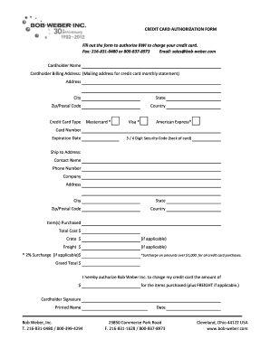 Fillable Online Credit Card Authorization Form - General.xlsx - Bob ...
