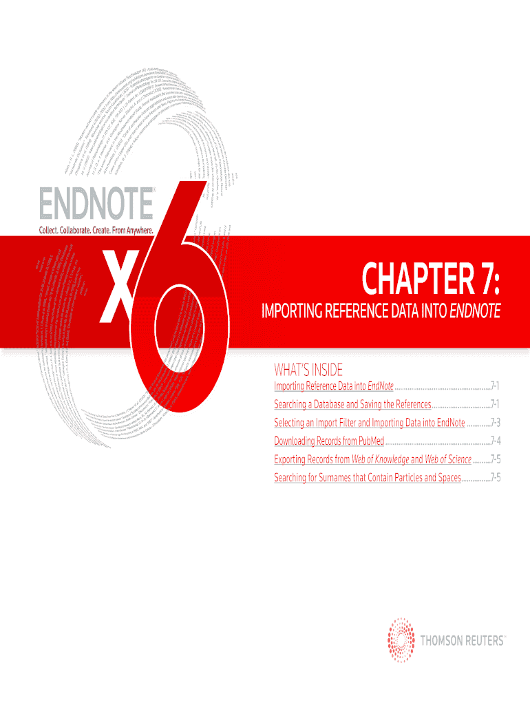 Fillable Online IMPORTING REFERENCE DATA INTO ENDNOTE Fax Email Print - pdfFiller