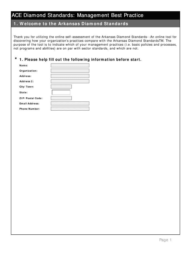 Fillable Online Diamond Standards Management Survey - Arkansas ...