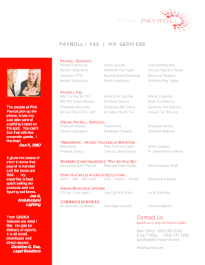 Fillable Online Contact Us - Pink Payroll Fax Email Print - pdfFiller