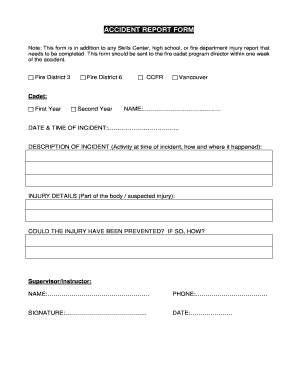 Fillable Online Note This form is in addition to any Skills Center ...