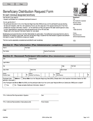 Fillable Online Beneficiary Distribution Request Form - RPG Consultants ...