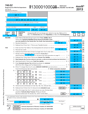 Fillable Online revenue ky Form 740-EZ 2D Mapped - Kentucky: Department ...