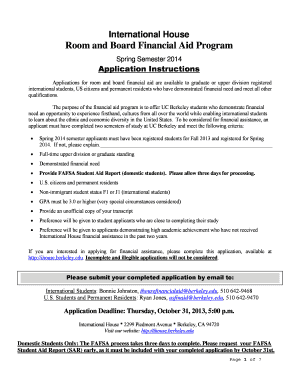 Fillable Online ihouse berkeley Room and Board Financial Aid Program ...