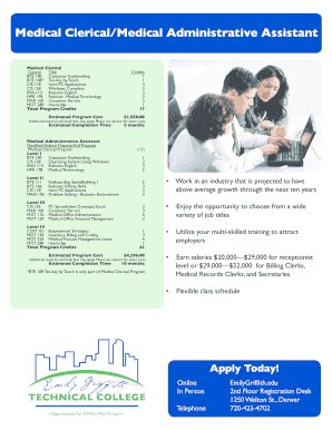 Fillable Online Medical Clerical/Medical Administrative Assistant Fax ...