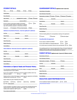 Fillable Online STUDENT DETAILS Information on Speical Needs and ...