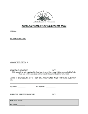 Fillable Online EMERGENCY RESPONSE FUND REQUEST FORM Fax Email Print ...