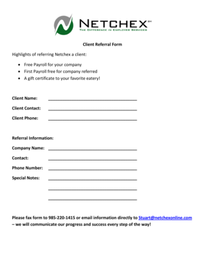 Fillable Online Client Referral Form Highlights of referring ...