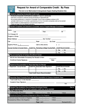 Fillable Online tri-c By Pass Comparable Credit Form.pdf - tri-c Fax ...