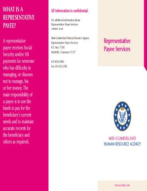 Fillable Online WHAT IS A REPRESENTATIVE PAYEE Fax Email Print - pdfFiller