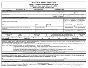 Fillable Online gainestownship MECHANICAL PERMIT APPLICATION 9255 ...
