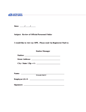Fillable Online OPF Request Form - Letter Carrier Connection Fax Email Print - pdfFiller