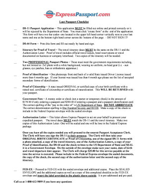 Fillable Online Lost Passport Checklist Fax Email Print - pdfFiller