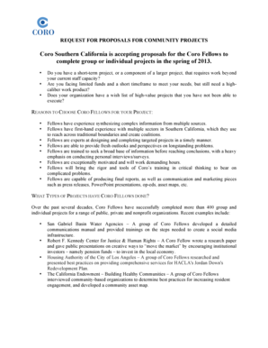 Fillable Online REQUEST FOR PROPOSALS FOR COMMUNITY PROJECTS Fax Email Print - pdfFiller