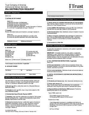 Fillable Online IRA Distribution Request TCIIRADIST156 3 0612.doc Fax ...