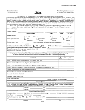 Fillable Online Classification of Land as Farm Land Application ...