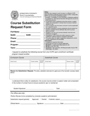 Fillable Online Students may request to count courses in a different CCPE Fax Email Print ...
