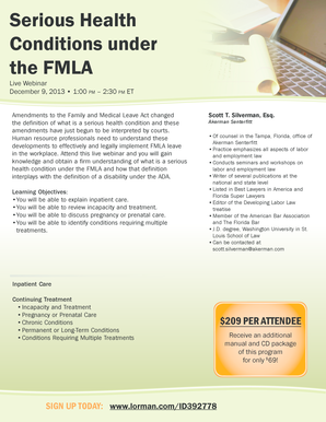 Fillable Online Serious Health Conditions under the FMLA - Amazon Web ...