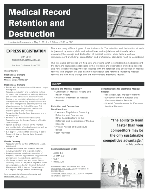 Fillable Online Medical Record Retention and Destruction - Amazon Web ...