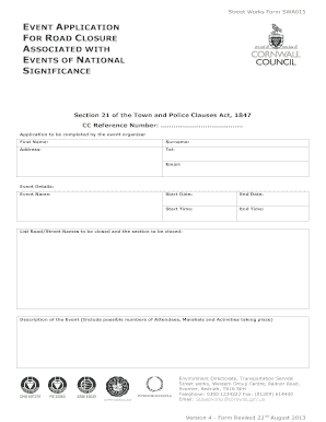 Fillable Online town and police clauses act 1847 section 21 form Fax ...