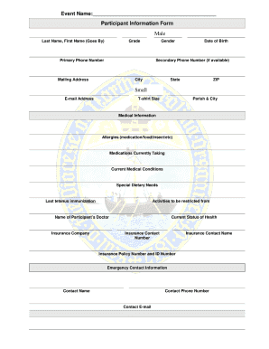Fillable Online Participant Information Form - Amazon S3 Fax Email Print - pdfFiller