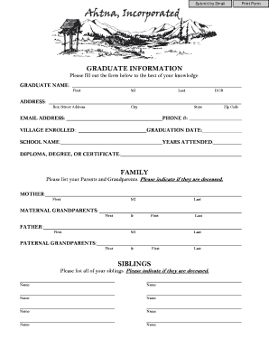 Fillable Online Graduate Information Form Fax Email Print - pdfFiller