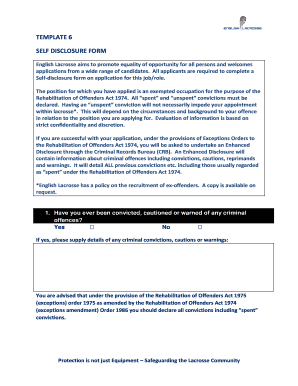 Fillable Online TEMPLATE 6 SELF DISCLOSURE FORM - Amazon Web Services ...