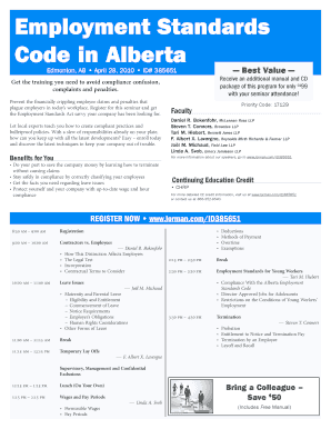 Fillable Online Employment Standards Code in Alberta - Amazon Web ...