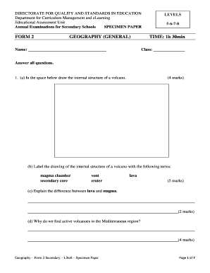 Fillable Online FORM 2 GEOGRAPHY (GENERAL) - Curriculum Management and ...