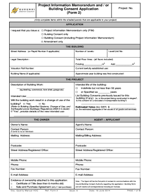 Fillable Online Project Information Memorandum and / or Building Consent ... Fax Email Print ...