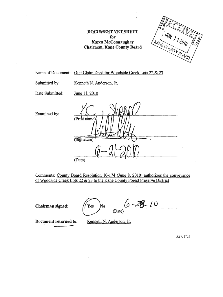 Fillable Online -28-lO - Kane County, IL Fax Email Print - pdfFiller