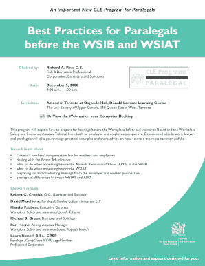 Fillable Online Best Practices for Paralegals before the WSIB and WSIAT ...