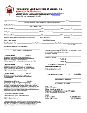 Fillable Online plso Professional Land Surveyors of Oregon, Inc. Fax ...