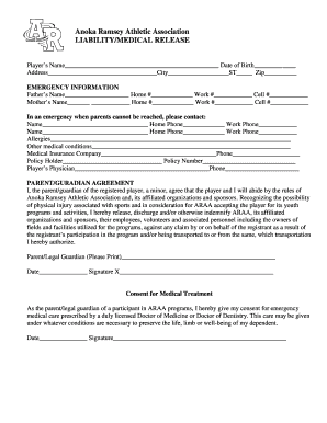 Fillable Online Medical Release Form - Sport Ngin Fax Email Print ...